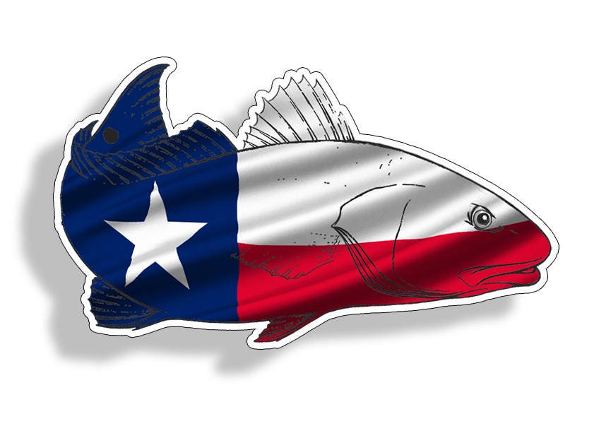 Texas TX Redfish Red Fish Sticker Printed Digital Vinyl Decal - Etsy