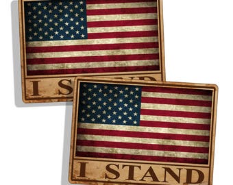 Rustic USA American Flag Sticker Die Cut Printed Vinyl Decal | Etsy