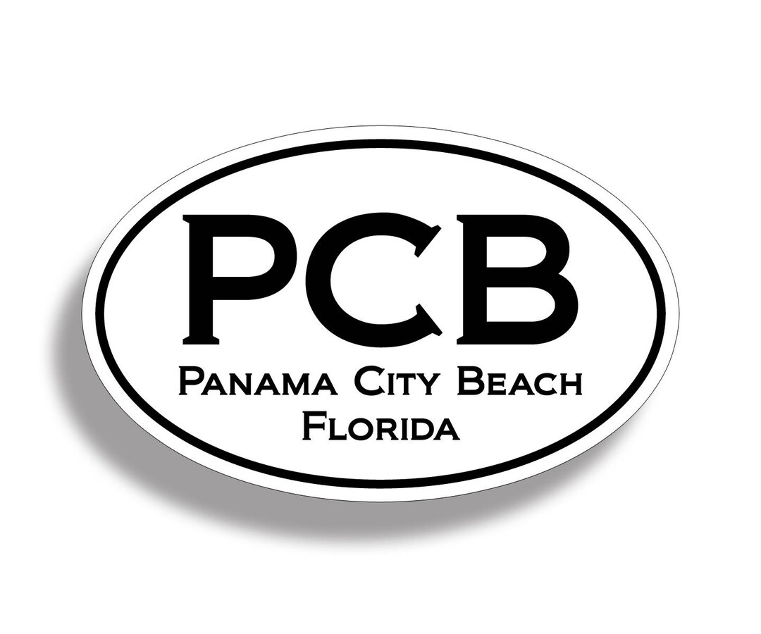 Panama City Beach PCB Sticker Oval Laptop Tablet Cup Cooler Car Truck ...