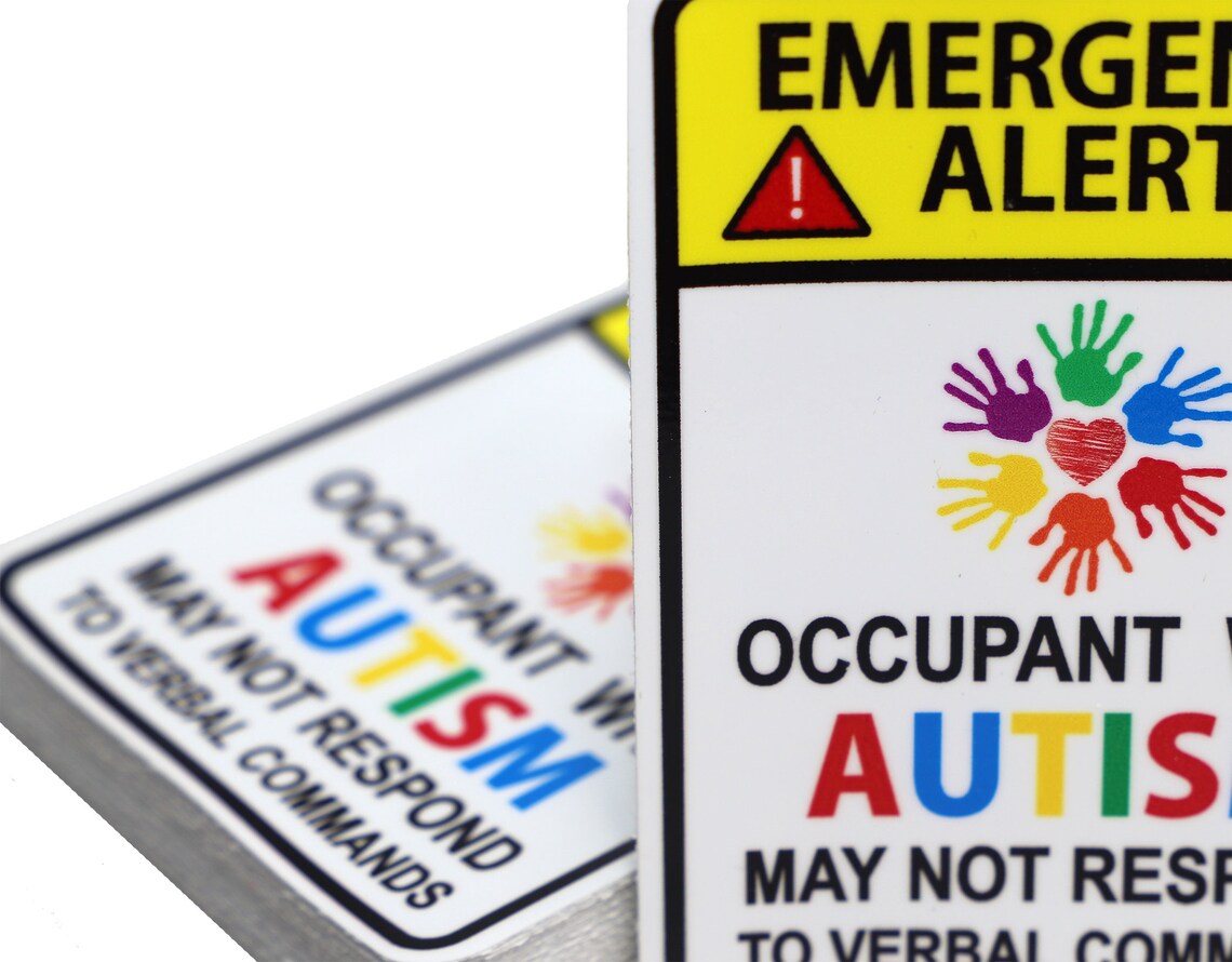 Emergency Alert Occupant With Autism Sticker Safety Door Wall | Etsy
