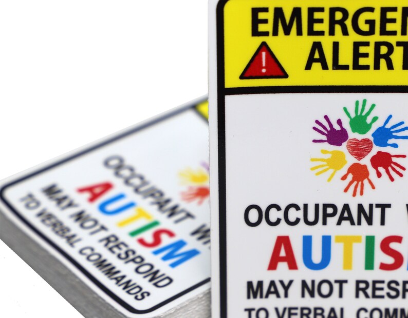 Emergency Alert Occupant With Autism Sticker Safety Door Wall | Etsy