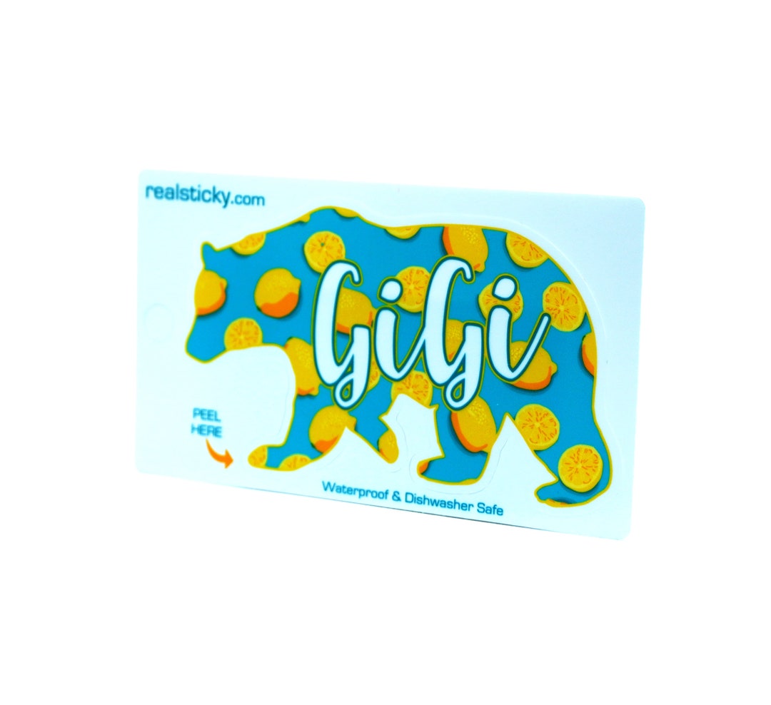 Gigi Bear Sticker Mother's Day Gift Grandmother Decal Lemon Blue Animal ...