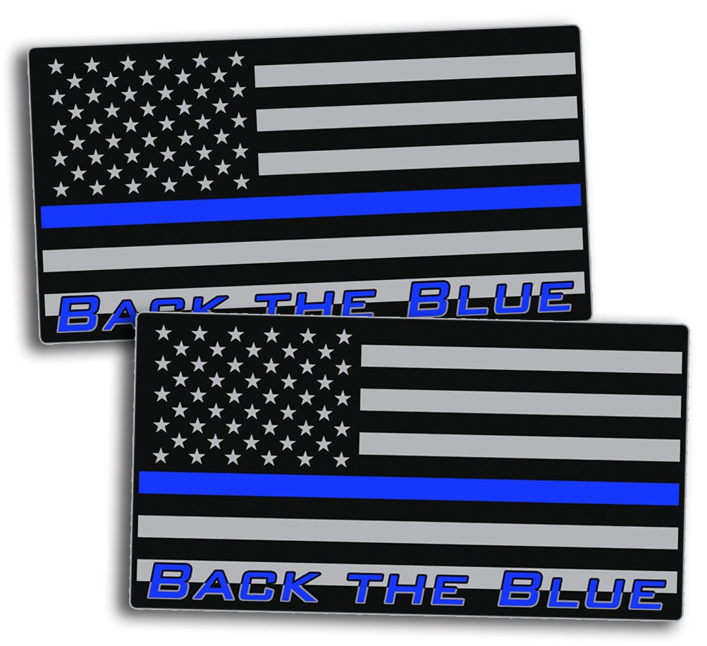 Back The Blue USA Flag Support Police Blue Line Sticker | Etsy