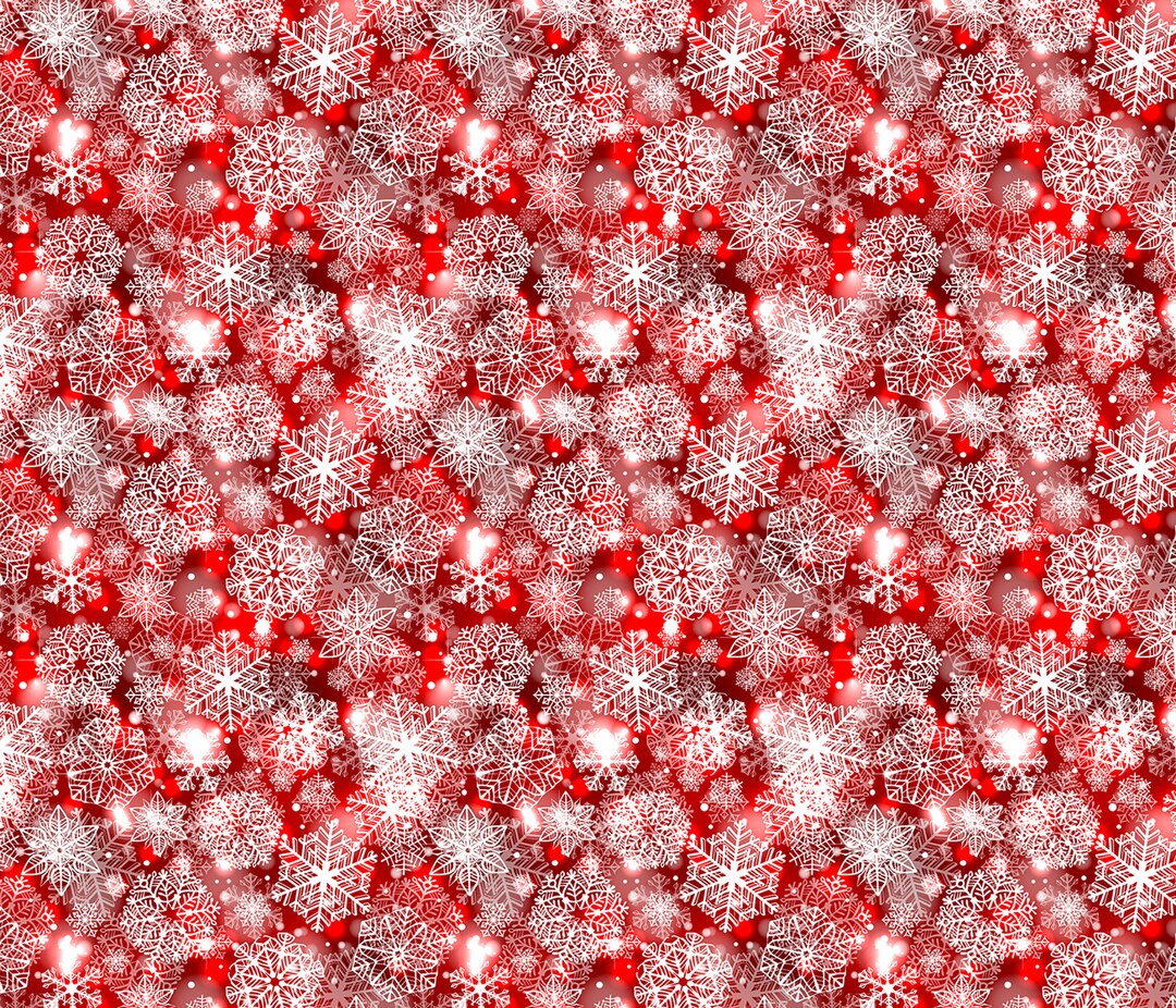 Snowflake Winter Printed Adhesive Sticky Snow Christmas Holiday Red ...