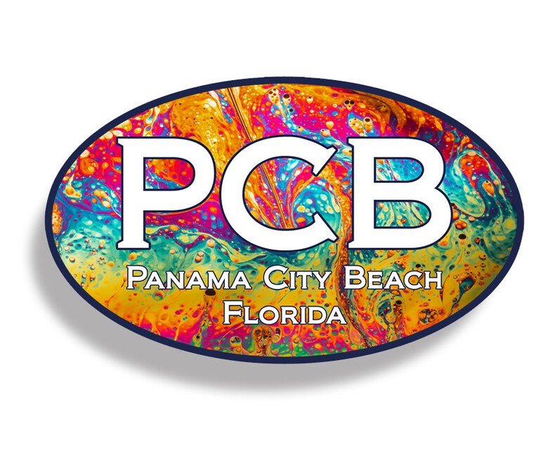 Panama City Beach LAVA PCB Sticker Oval Laptop Cup Cooler Car Truck ...