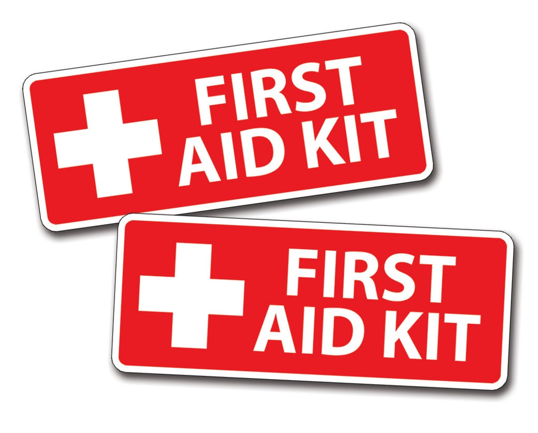 Red First Aid Kit Stickers Decal Camp Boat Kayak SUP Camp Kid Family ...