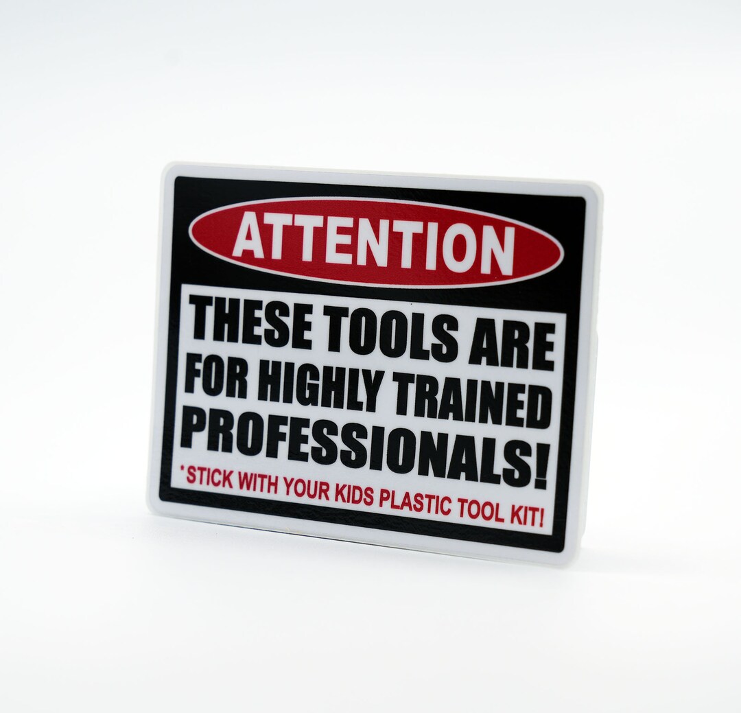 Highly Trained Professional Toolbox Warning Sticker Tool Box Mechanic ...