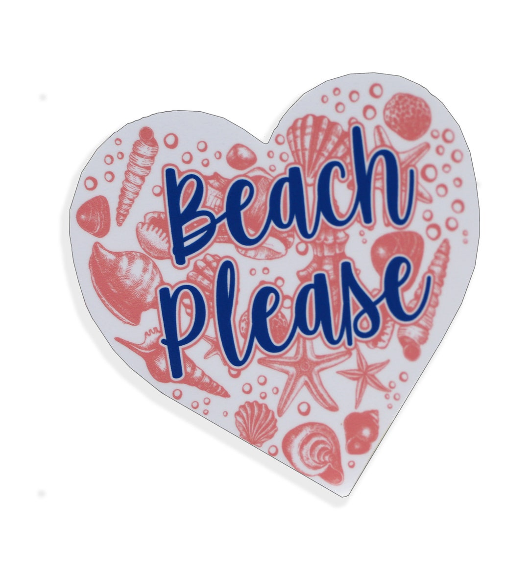 Pink Beach Please Ocean Heart Sticker Ocean Water Love Cup Laptop Car ...