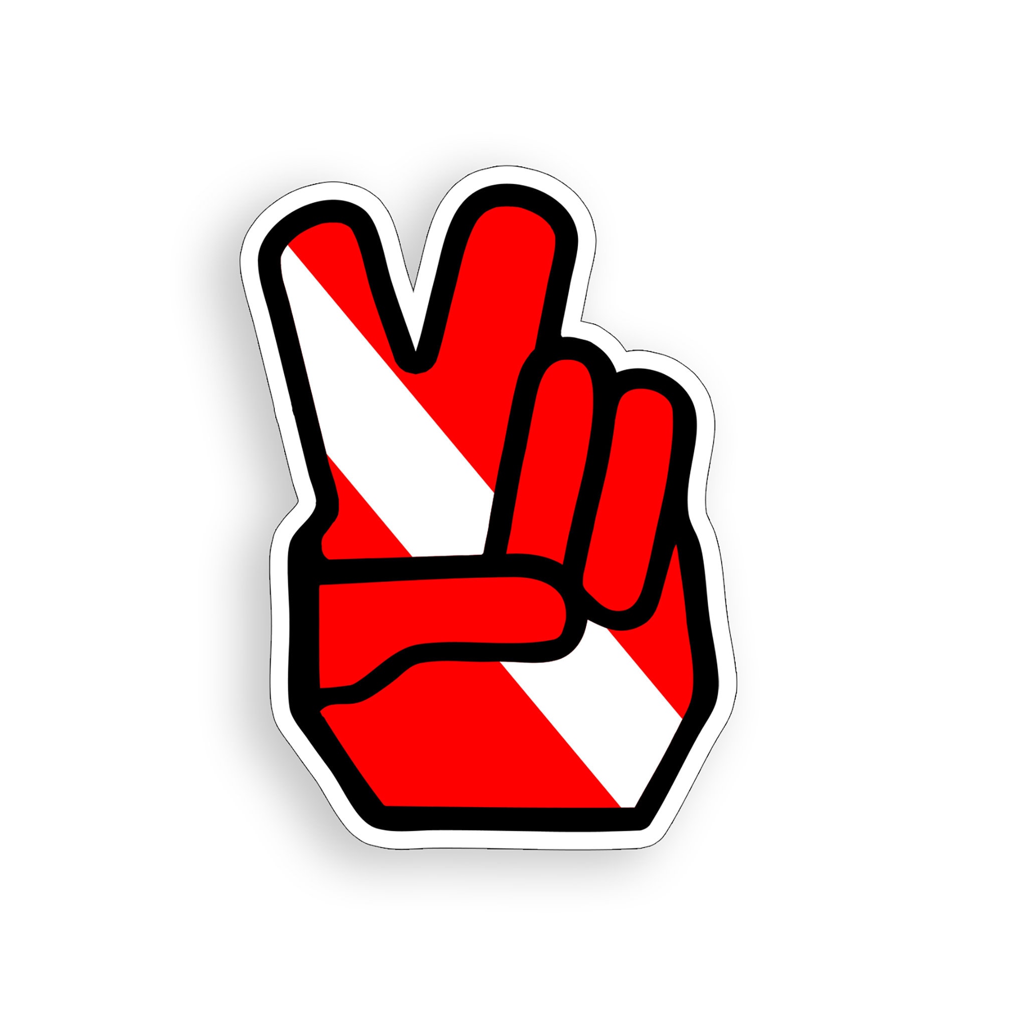 Peace Sign Scuba Diver Down Sticker Love Scuba Diving Flag Vinyl Decal ...
