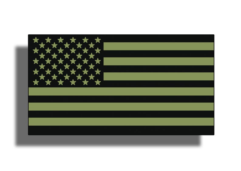 OD Green USA flag Sticker Decal Support America Military Men & | Etsy