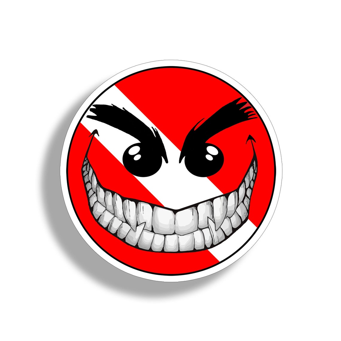 Evil Smiley Happy Face Scuba Dive Sticker Die Cut Vinyl Decal - Etsy