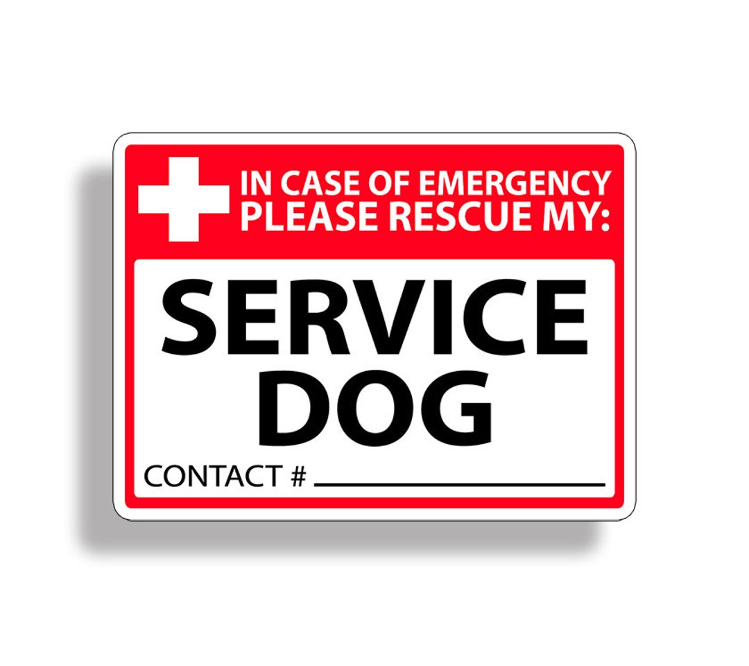 Service Dog Emergency Pet Rescue Sticker Vinyl Decal 1st First Aid FIRE ...