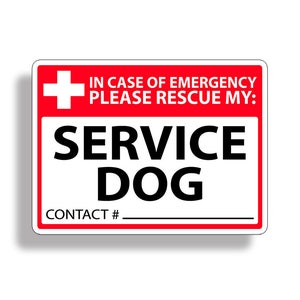 Service Dog Emergency Pet Rescue Sticker Vinyl Decal 1st First Aid FIRE ...