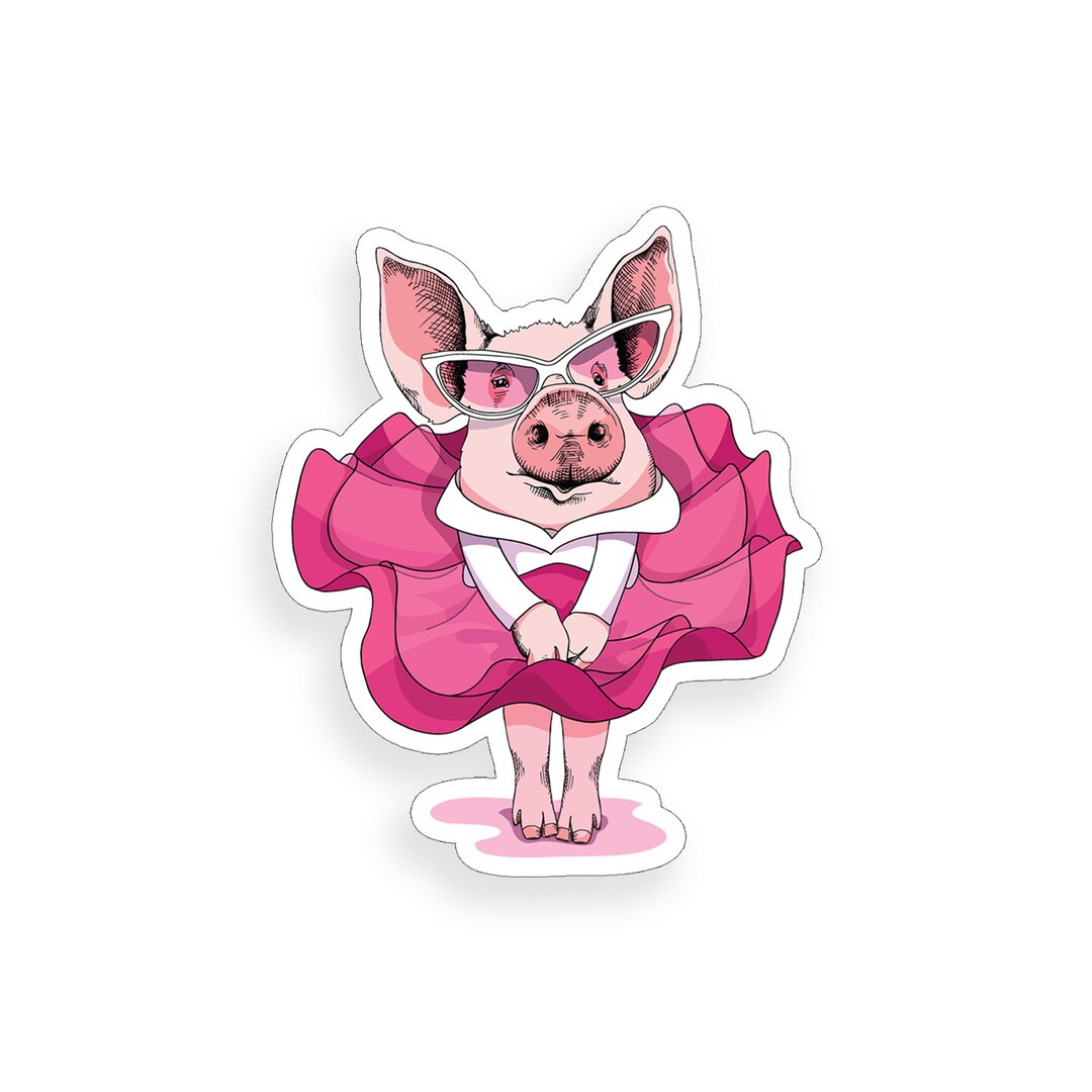 Pig Wearing Dress Sticker Car Truck Back Glass Window Bumper Decal Cup ...