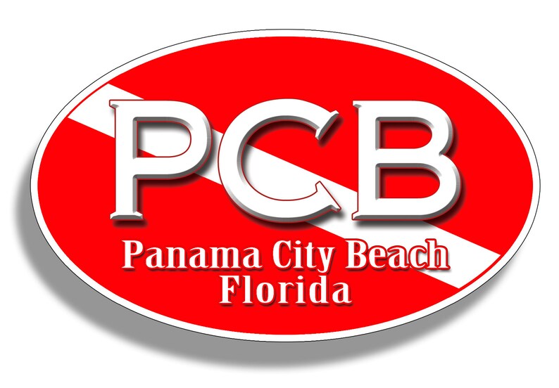 Panama City Beach Diver Down PCB Sticker Oval Florida FL Scuba Dive Cup ...