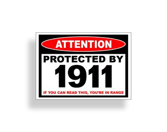 Protected by 9mm Sticker Gun Pistol Firearm Warning Home | Etsy