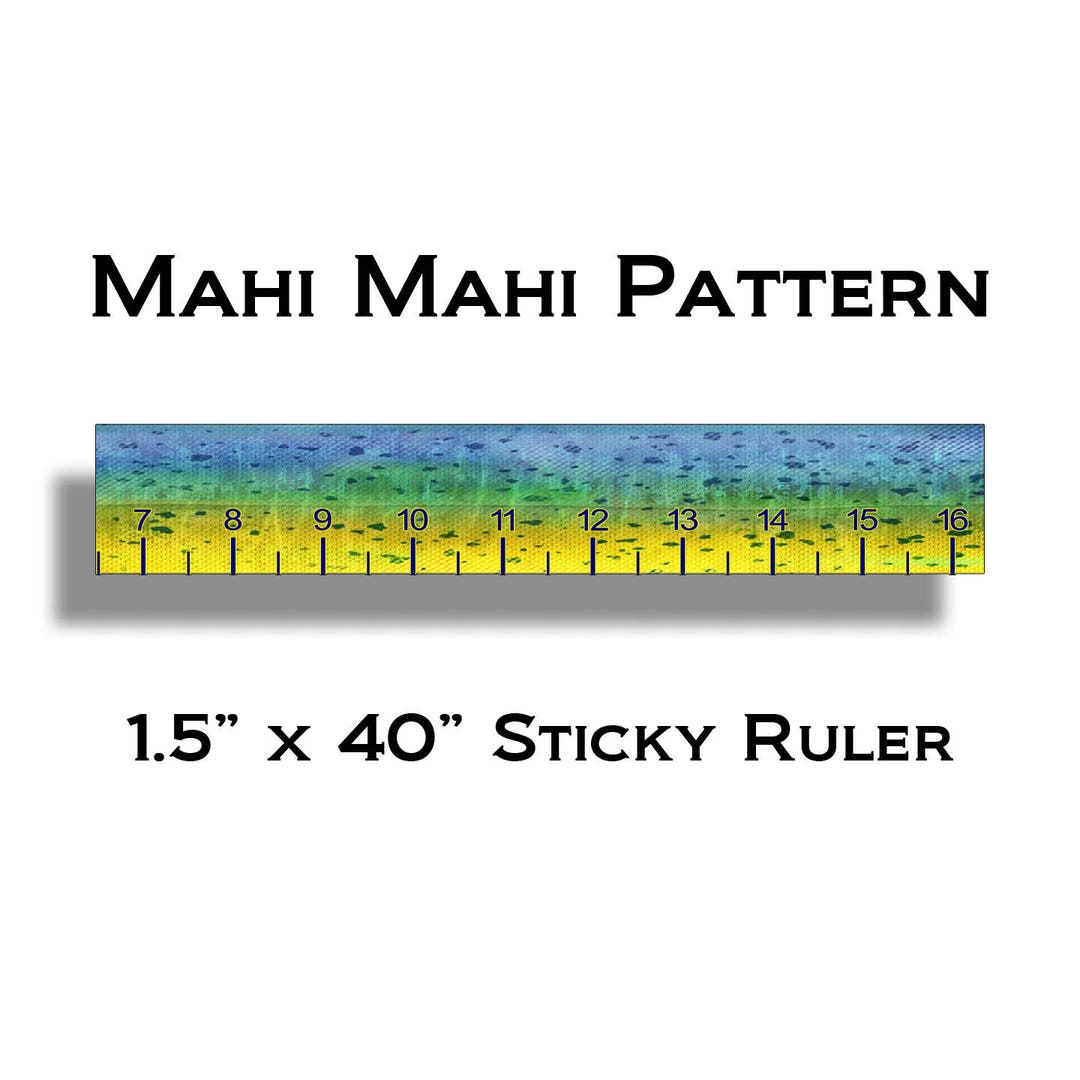 Mahi Pattern Sticky 40 Inch Ruler Self Adhesive Sticker for Fishing ...