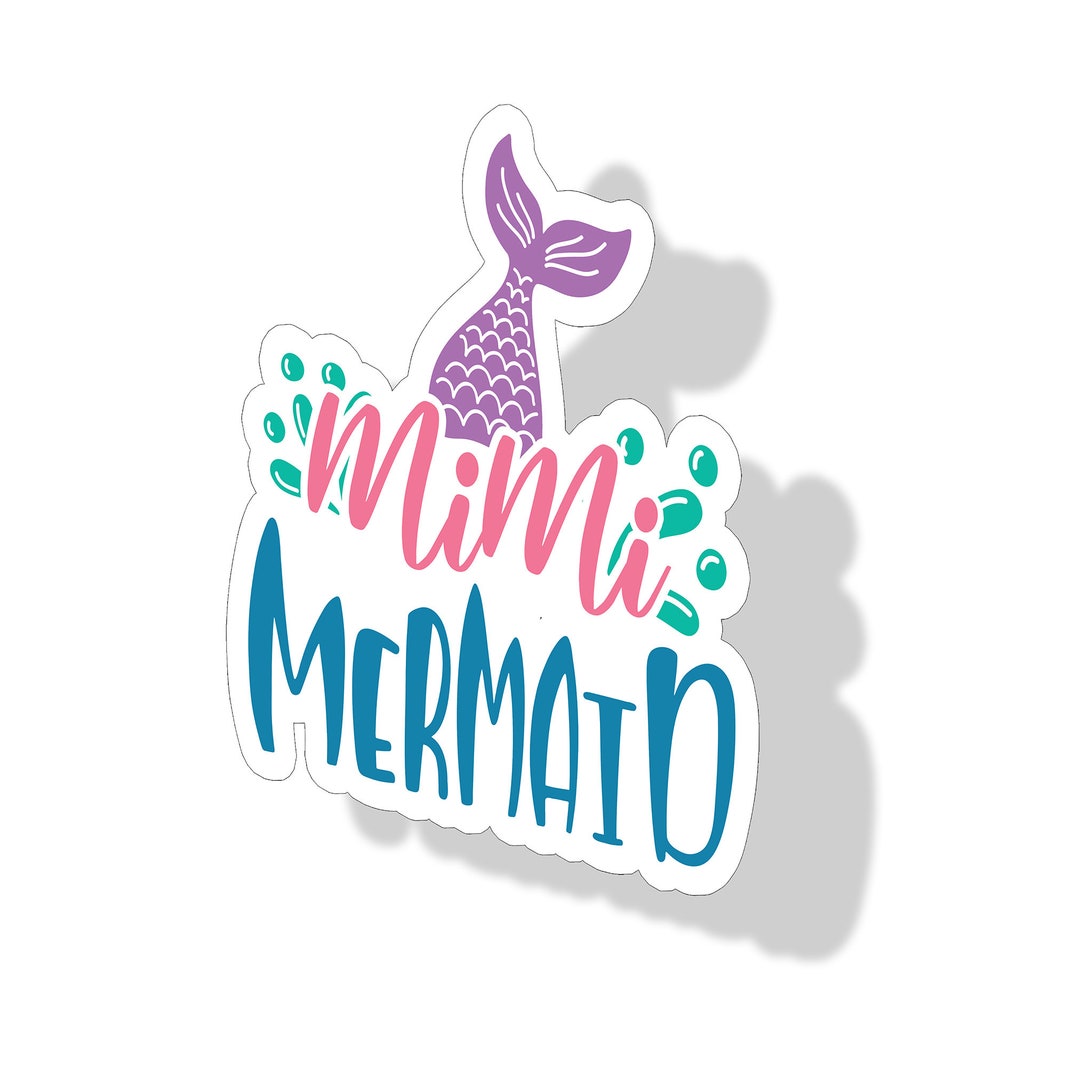 Mimi Mermaid Sticker Scale Tail Vinyl Decla for Cup Cooler Laptop ...