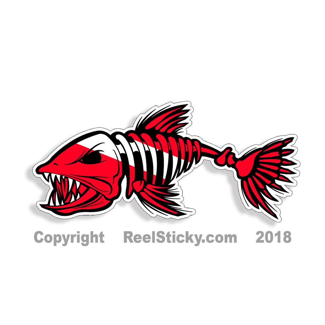 Diver Down Bonefish Sticker Scuba Dive Laptop Cup Car Vehicle Window ...