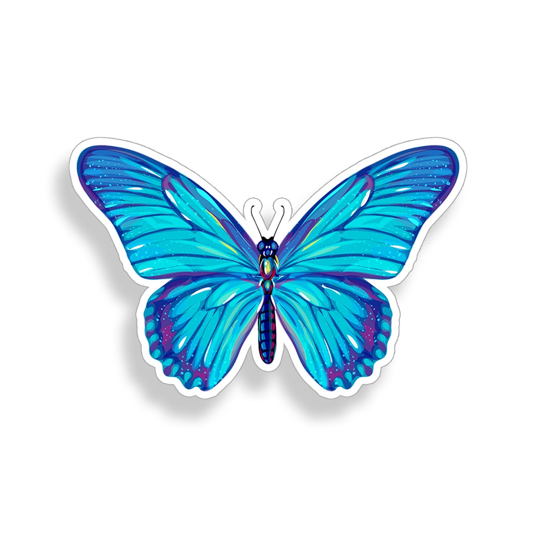 Blue Butterfly Sticker Printed Digital Vinyl Vehicle Fly Insect Decal ...