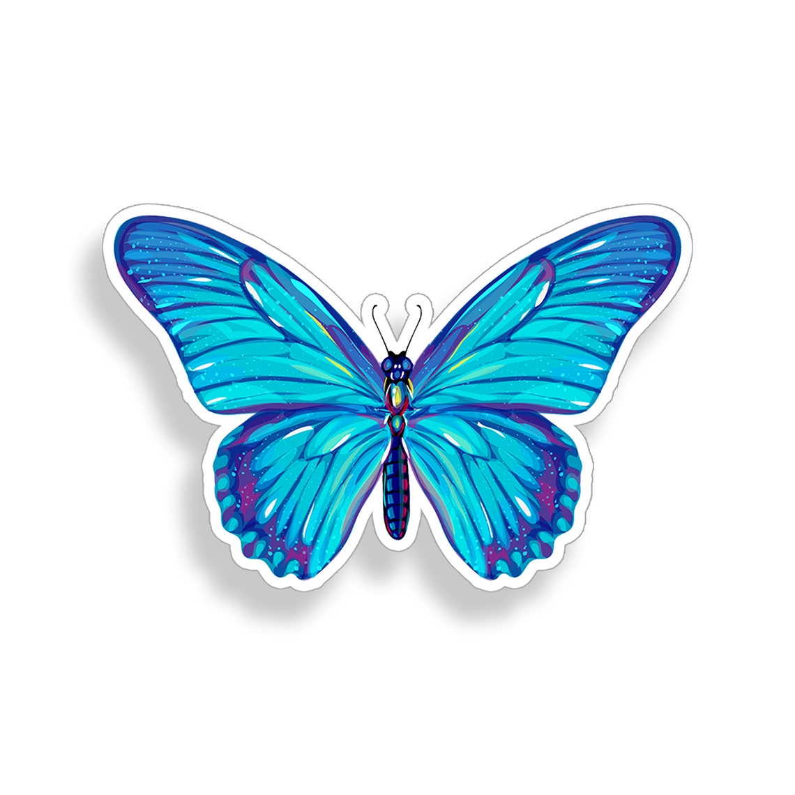 Blue Butterfly Sticker Printed Digital Vinyl Vehicle Fly | Etsy