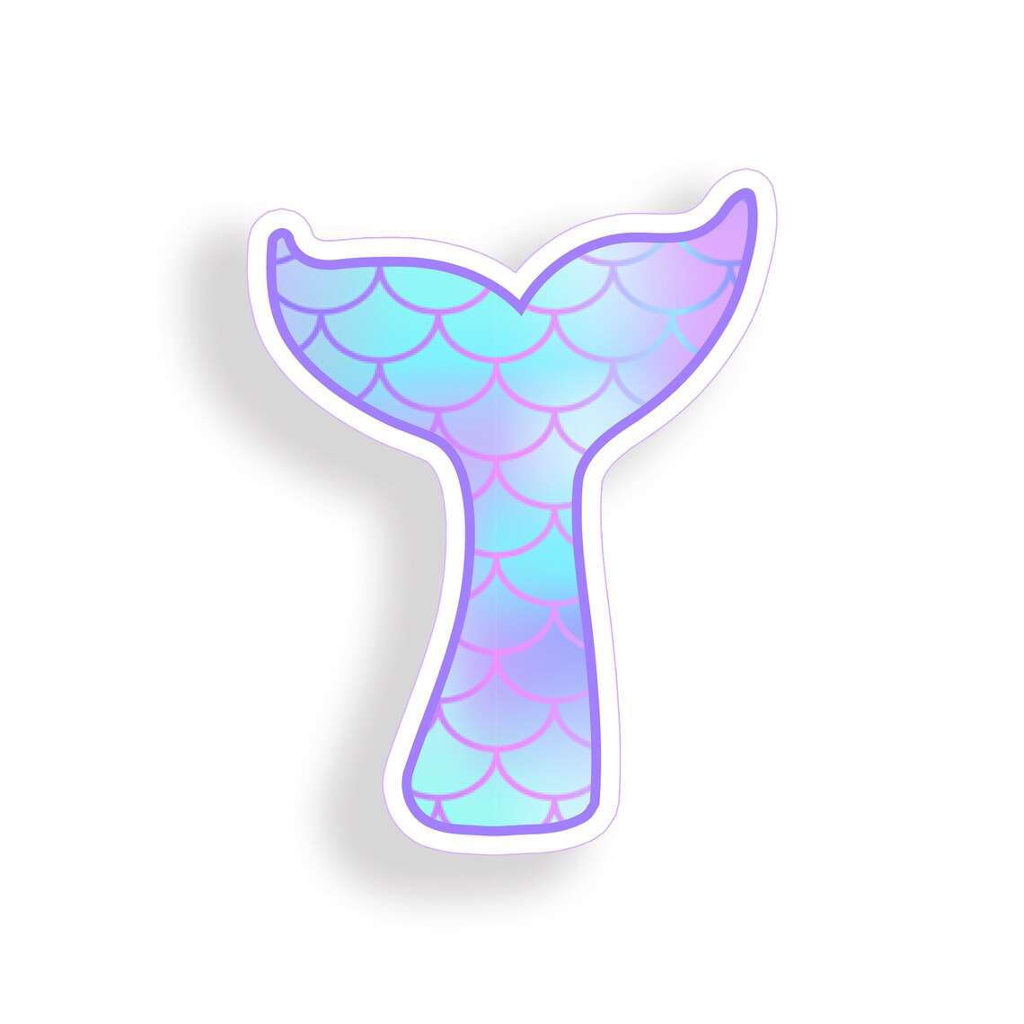 Mermaid Tail Sticker Scale Pattern Pink Blue Purple Beach | Etsy