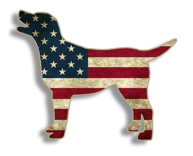 Lab Labrador Rustic American Flag Dog Sticker Die Cut Digitally Printed ...