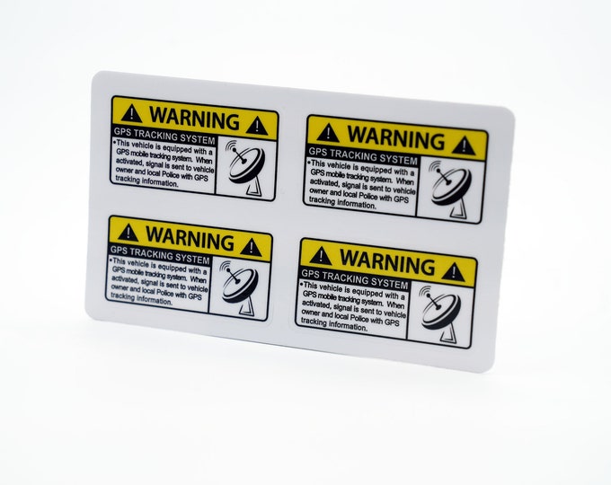 4 X TRACKER Window Stickers for GPS Enabled Vehicle Recovery of Car ...