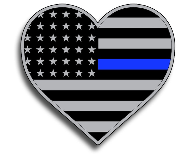 Thin Blue Line American USA Flag Sticker Vinyl Decal, Support Blue ...