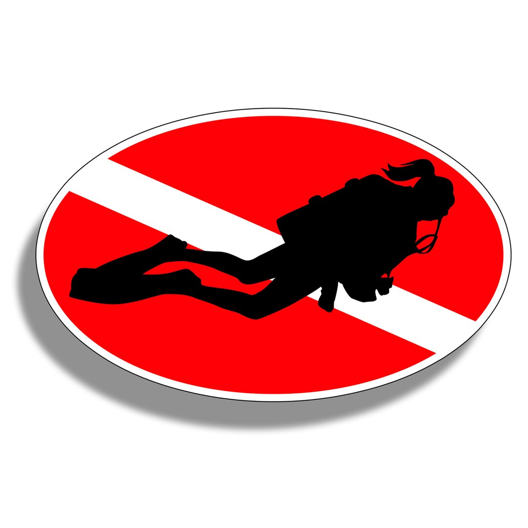 Female Diver Down Oval Sticker Vinyl Decal Oxygen Tank - Etsy