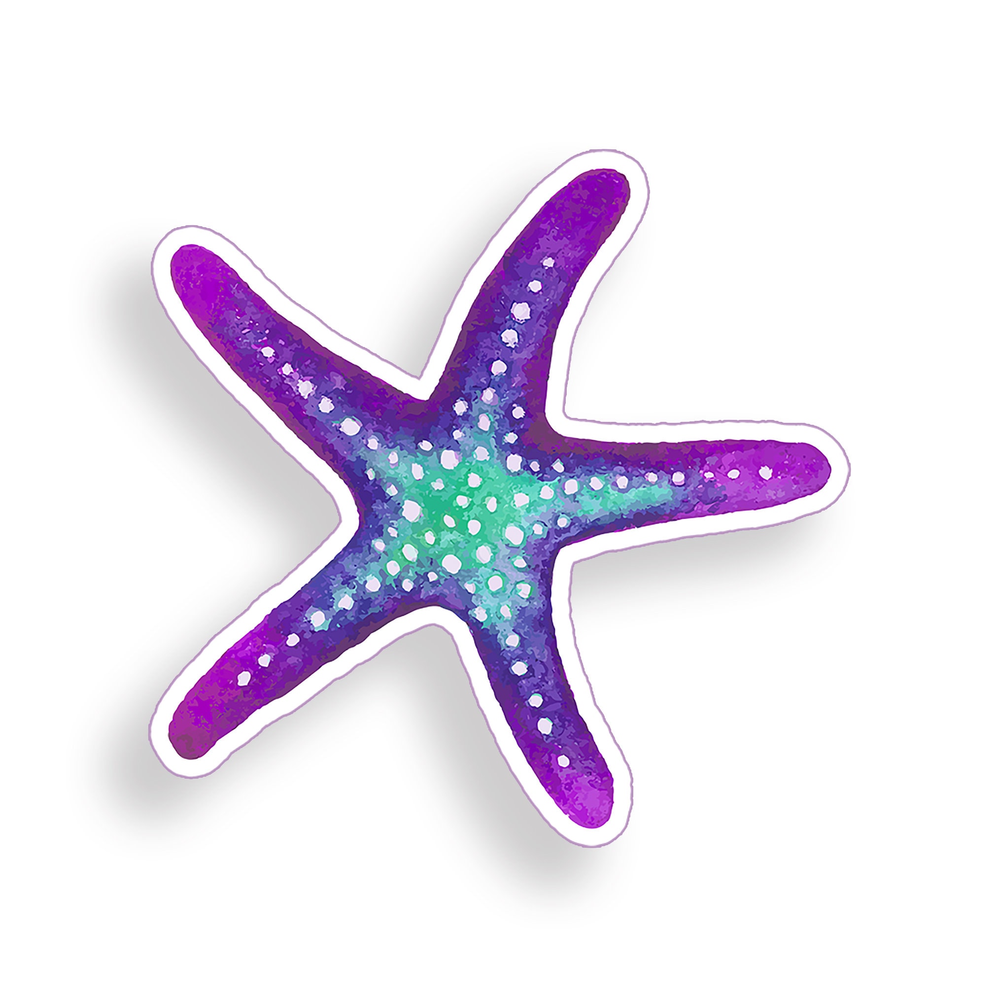 Purple Blue Starfish Sticker Beach Ocean Water Laptop Cup Cooler Car ...