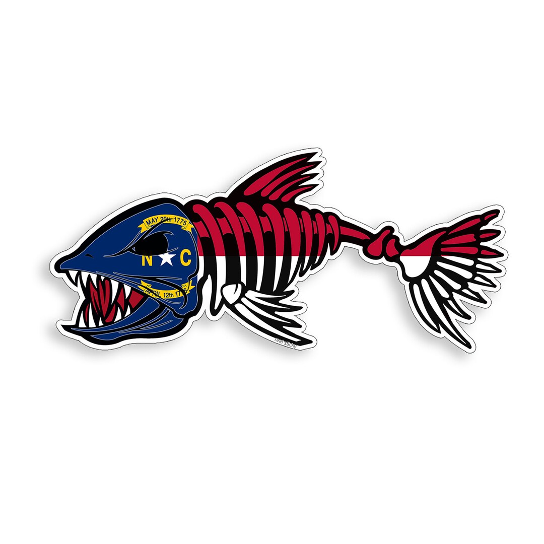 North Carolina Bonefish Sticker Printed Vinyl NC Bone Fish Decal ...