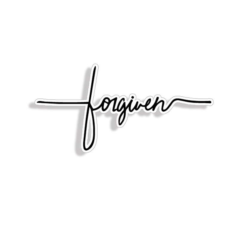 Forgiven Cross Christian Script Sticker Bible God Jesus Verse Cup ...