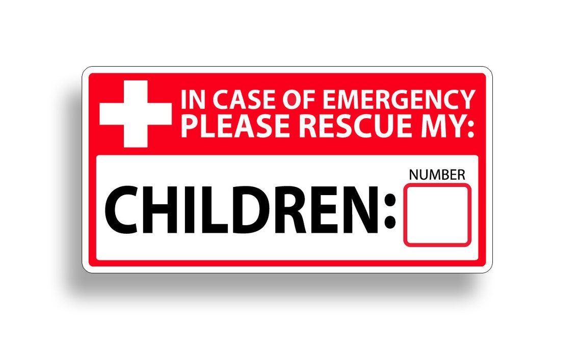 Children Emergency Child Rescue Sticker Vinyl Decal 1st First - Etsy