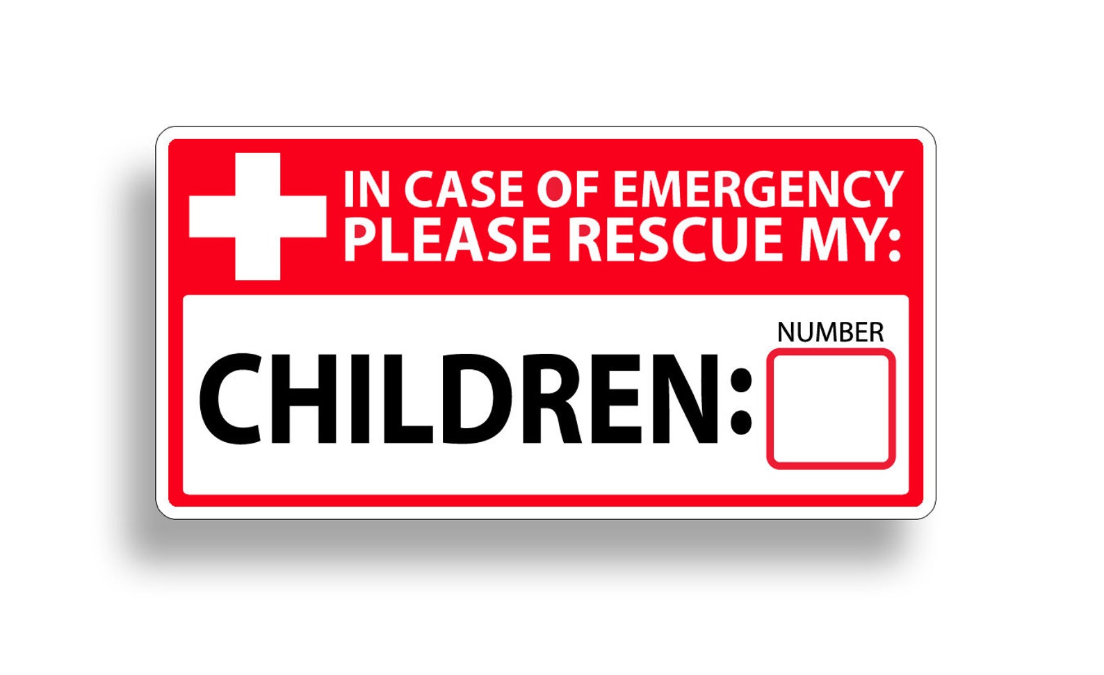 Children Emergency Child Rescue Sticker Vinyl Decal 1st First Aid ...