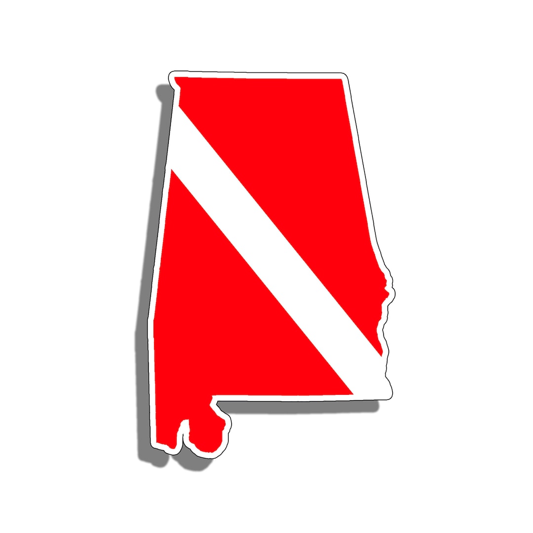 Alabama Diver Down Sticker AL Printed Digital Vinyl Decal Ocean Beach ...