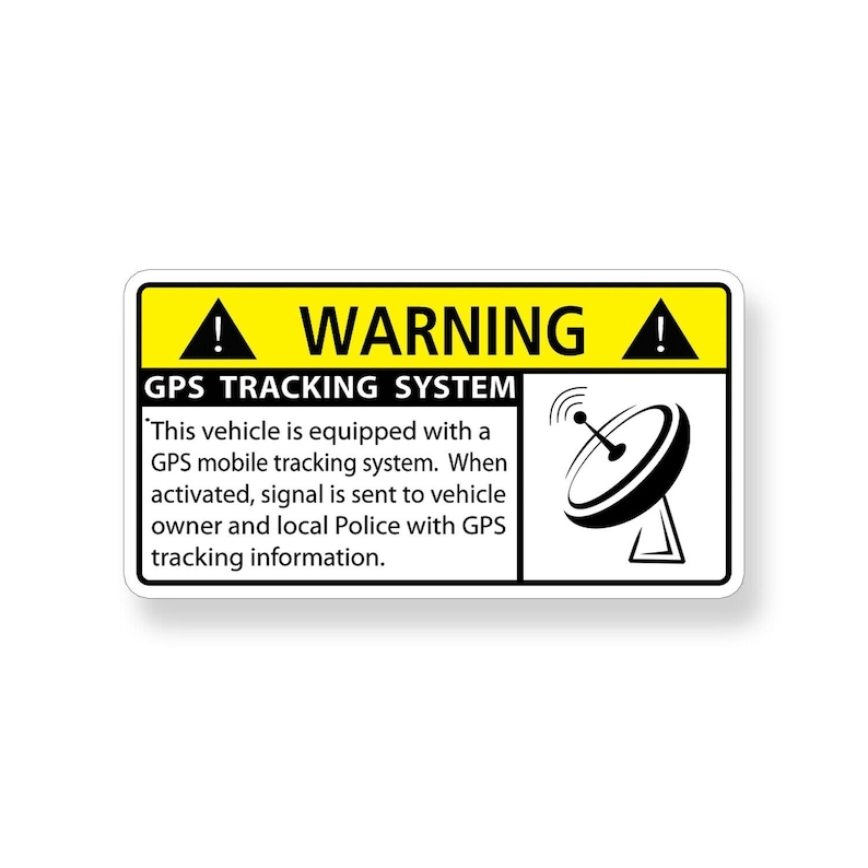 Large 4x7 Vehicle GPS Warning Sticker Alarm Alert Police Car - Etsy