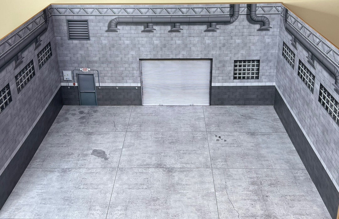 RC 1/10 Scale FULL Garage Sticker Set Black Cinder Block Gray Oil Spot ...