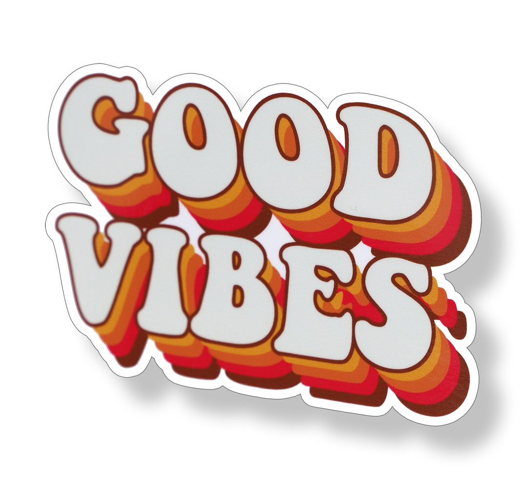 70's Good Vibes Sticker Groovy Retro Rock N Roll Band Cup Laptop Van ...