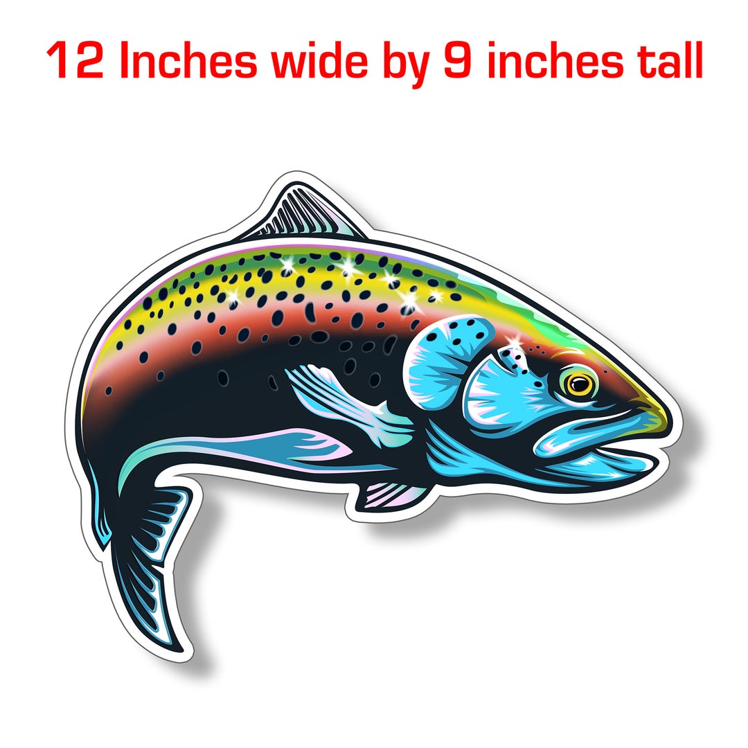 12 Inch Rainbow Trout Fish Sticker Car Truck Vehicle Window Decal ...
