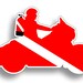 Diver Down Sea Turtle Sticker Scuba Dive Diving Flag Ocean Beach Laptop ...