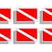 Scuba Diving Sticker Diver Down Flag Vinyl Die Cut Printed Decal Car ...
