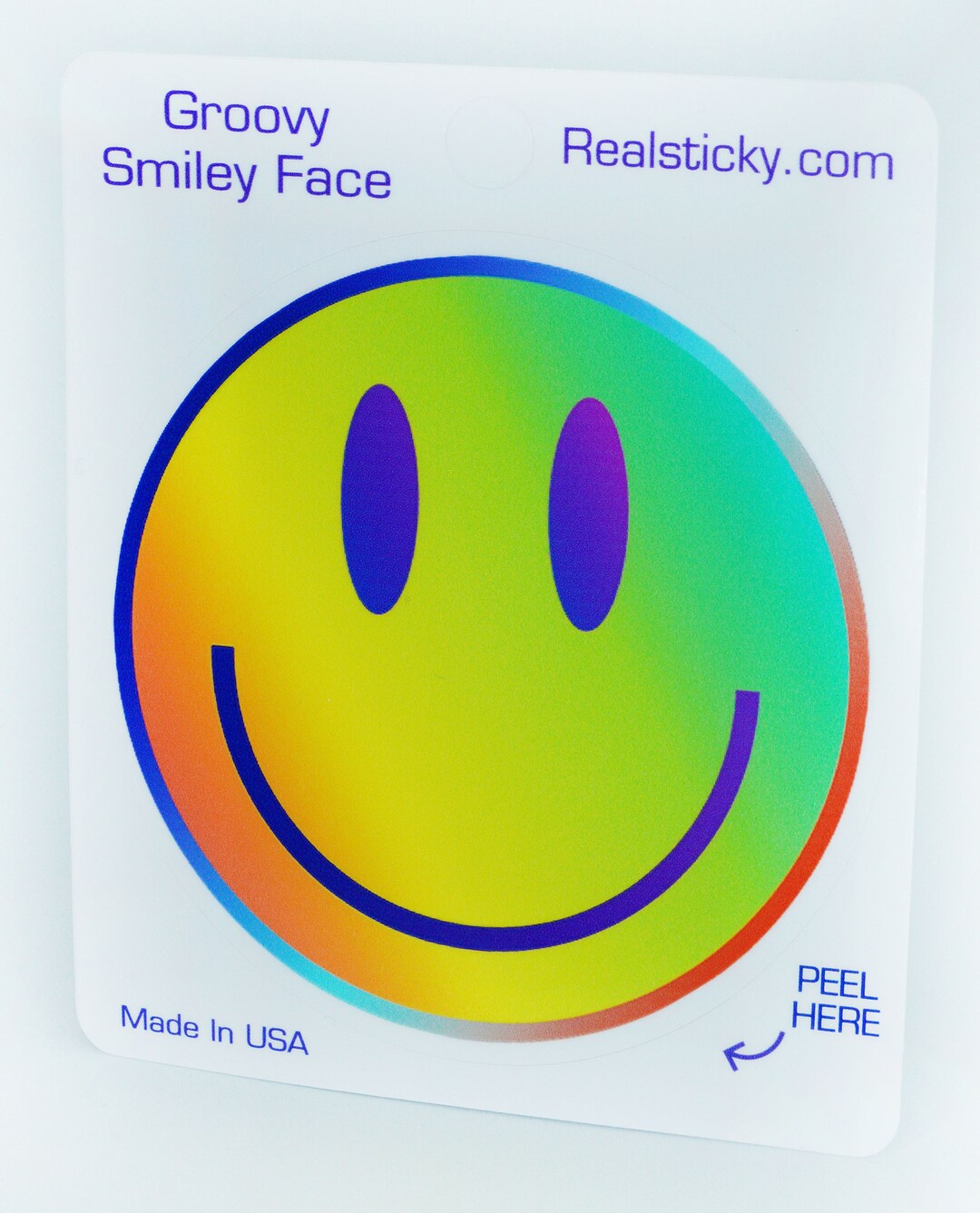 Multicolored Groovy Smiley Face Sticker Cup Cooler Laptop Car Vehicle ...