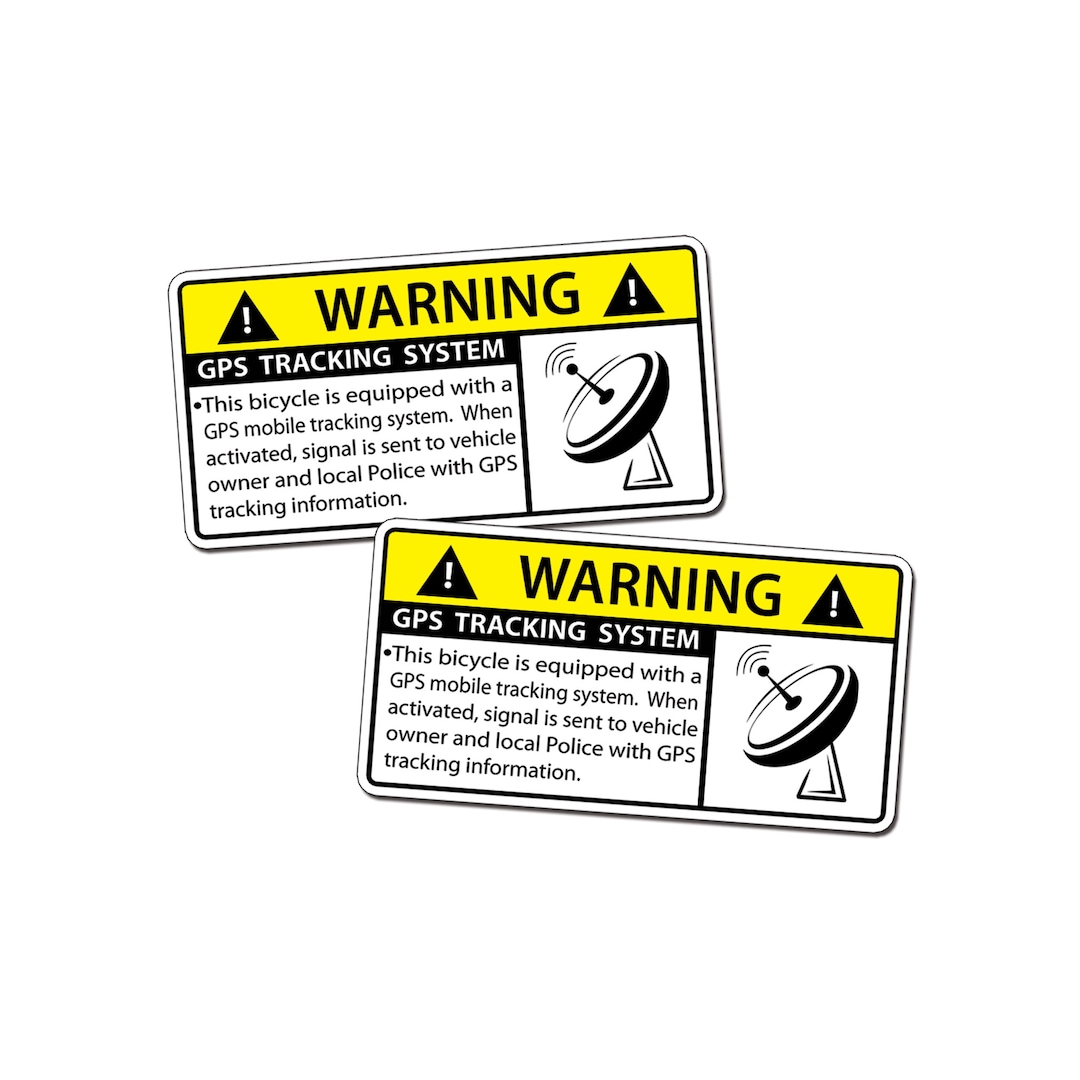 GPS Bicycle Warning Sticker Alarm Alert Police Bike Frame Vinyl Decal ...