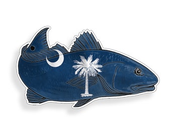 USA Redfish Sticker Printed Digital Vinyl Decal Fish Fishing | Etsy