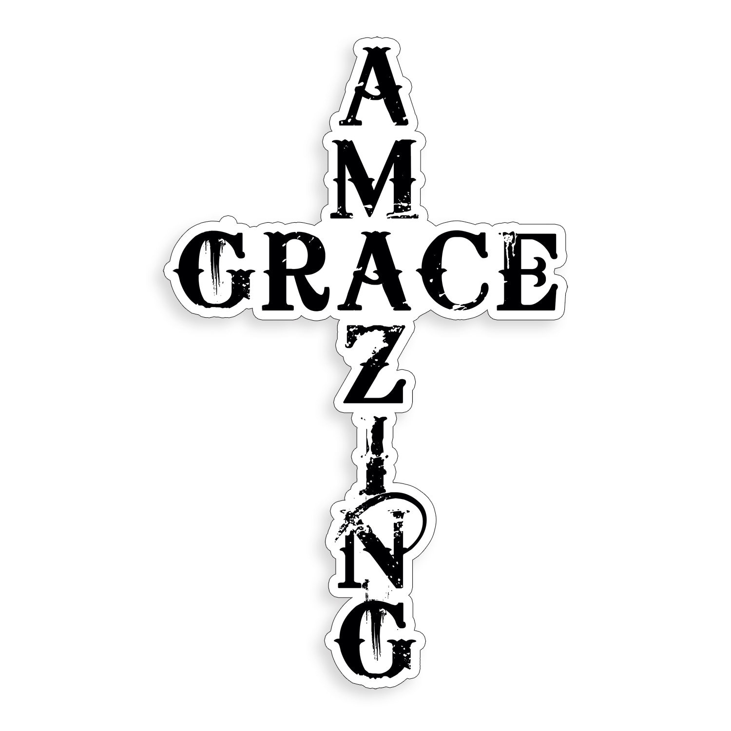 Amazing Grace Cross Christian Script Sticker Bible Faith Verse Cup Car ...