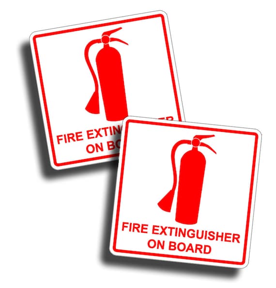 Fire Extinguisher On Board Safety Stickers Decal Rescue Emergency Boat ...