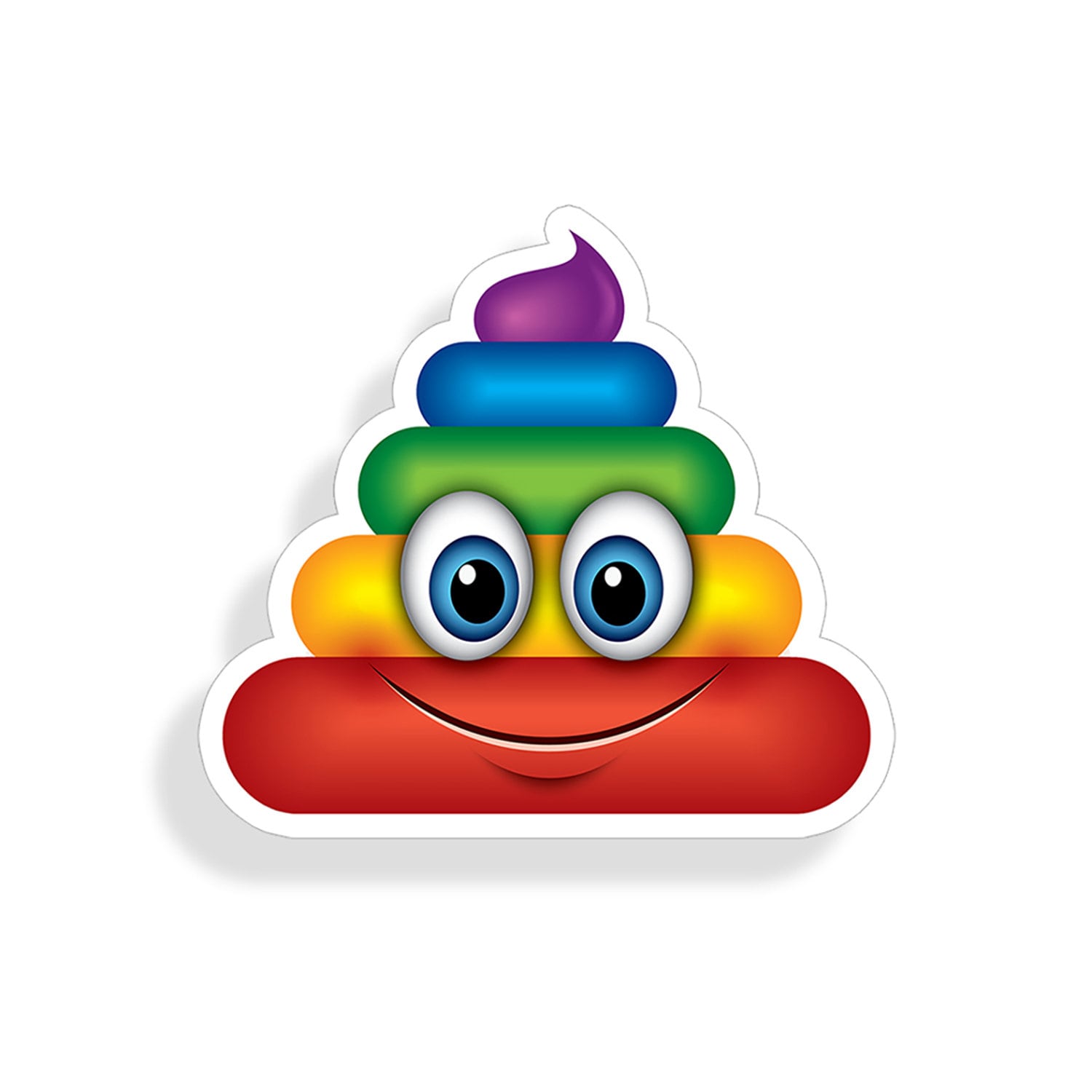 Rainbow Poop Face Emoji Sticker Die Cut Digitally Printed - Etsy Finland