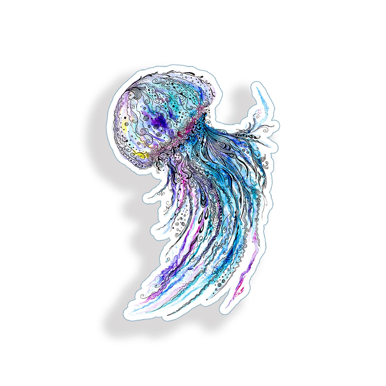 Watercolor Jellyfish Sticker Jelly Fish Art Ocean Beach Car Truck Boat ...