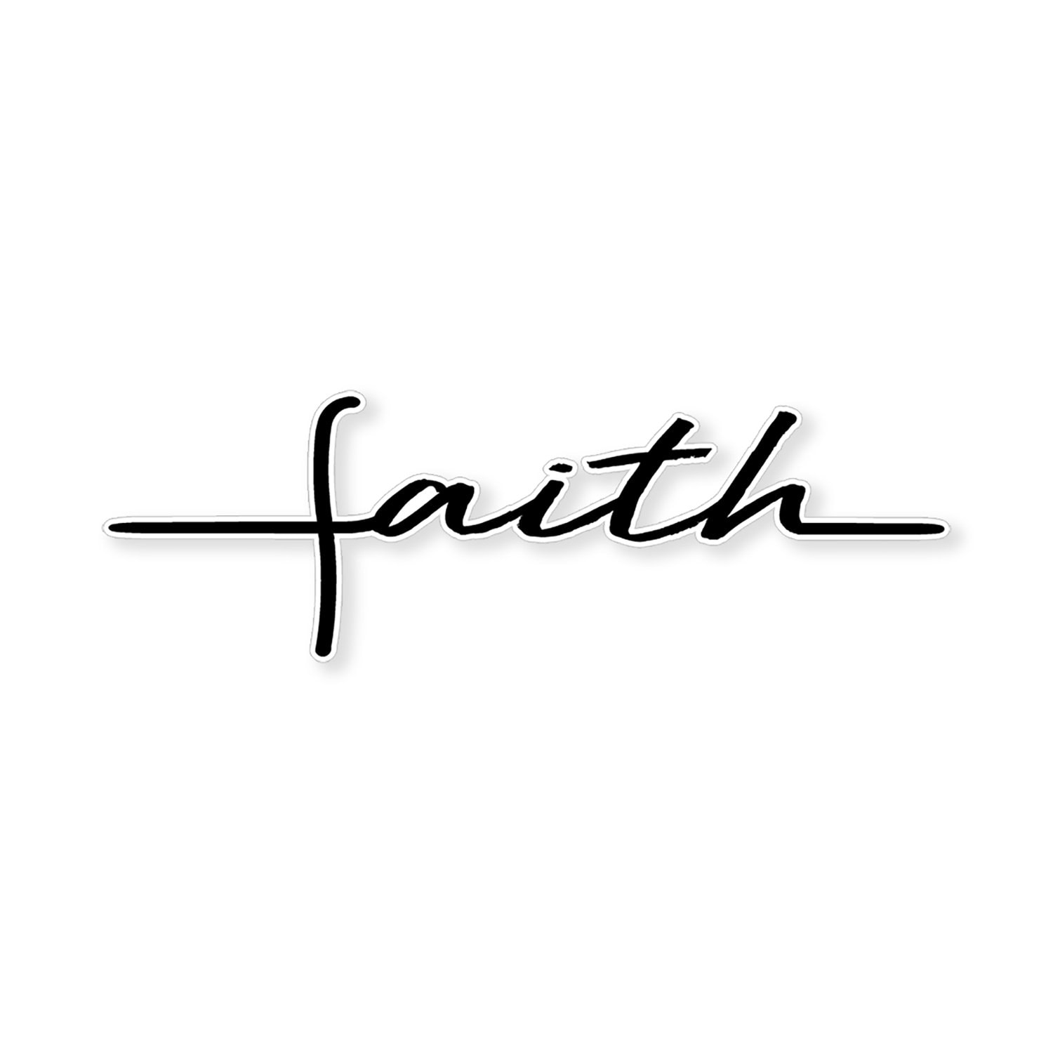 Faith Cross Christian Script Sticker Bible God Jesus Verse Cup Laptop ...